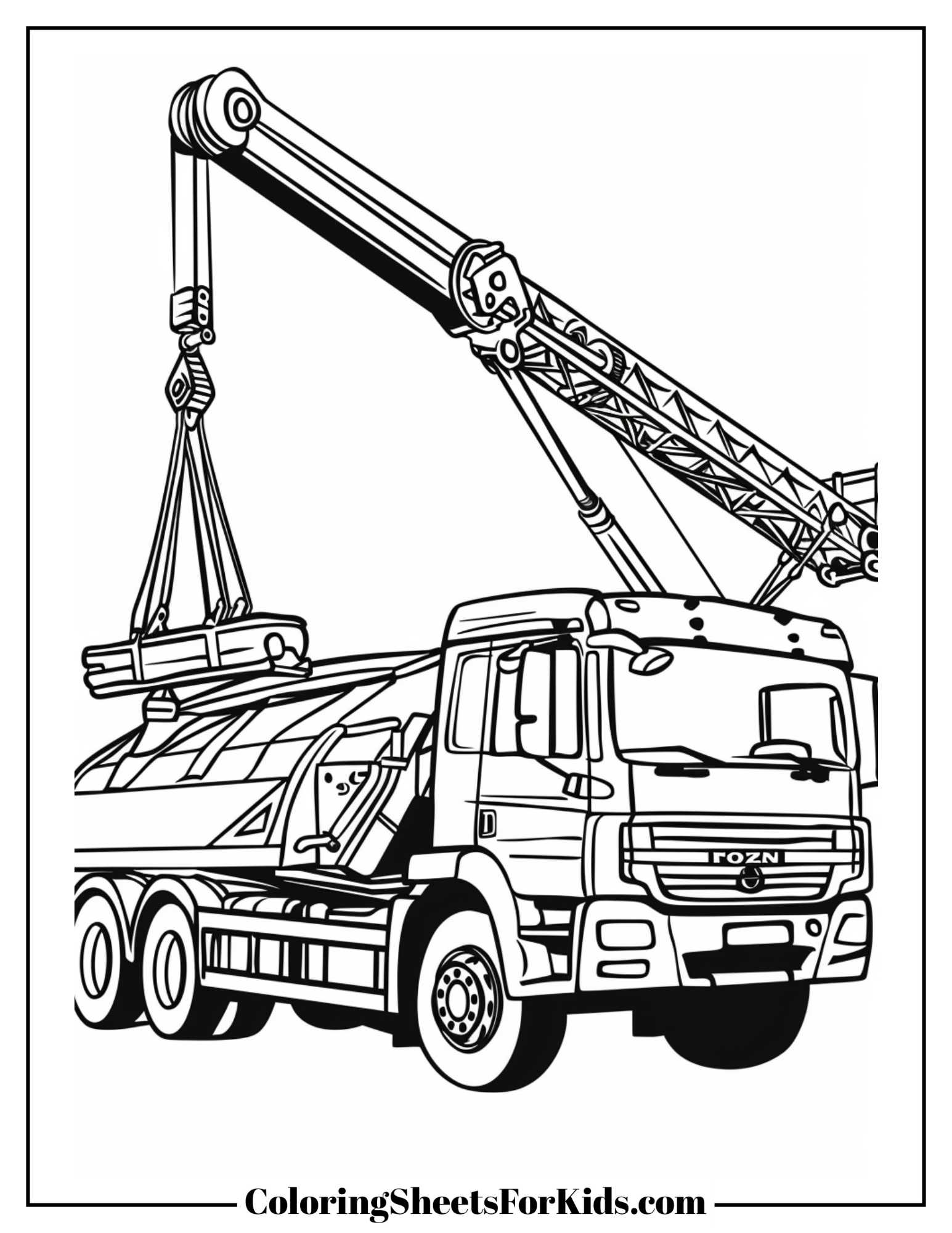 Crane Truck Coloring Pages (Free Print and Downloads) - Coloring Sheets ...