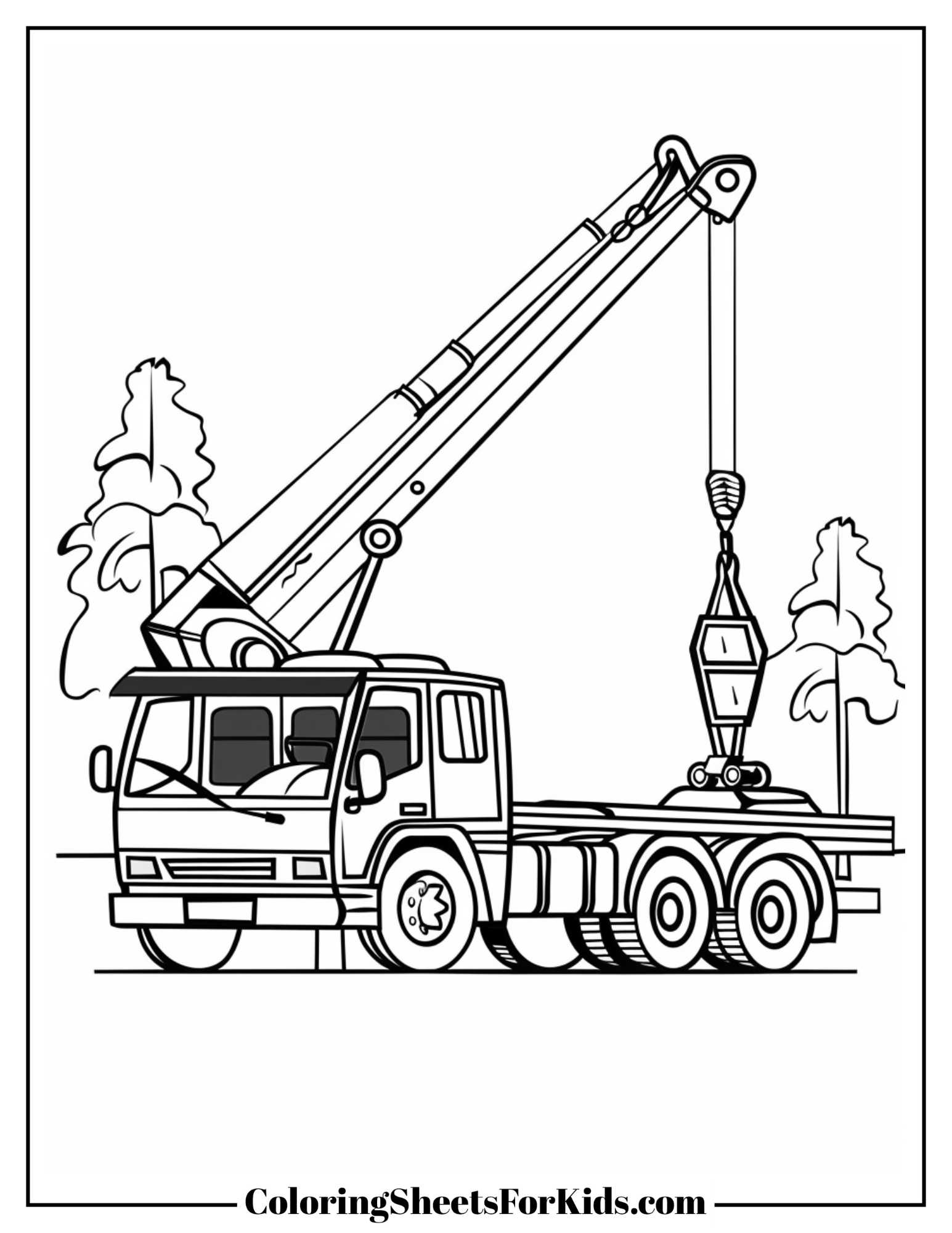 Crane Truck Coloring Pages (Free Print and Downloads) - Coloring Sheets ...