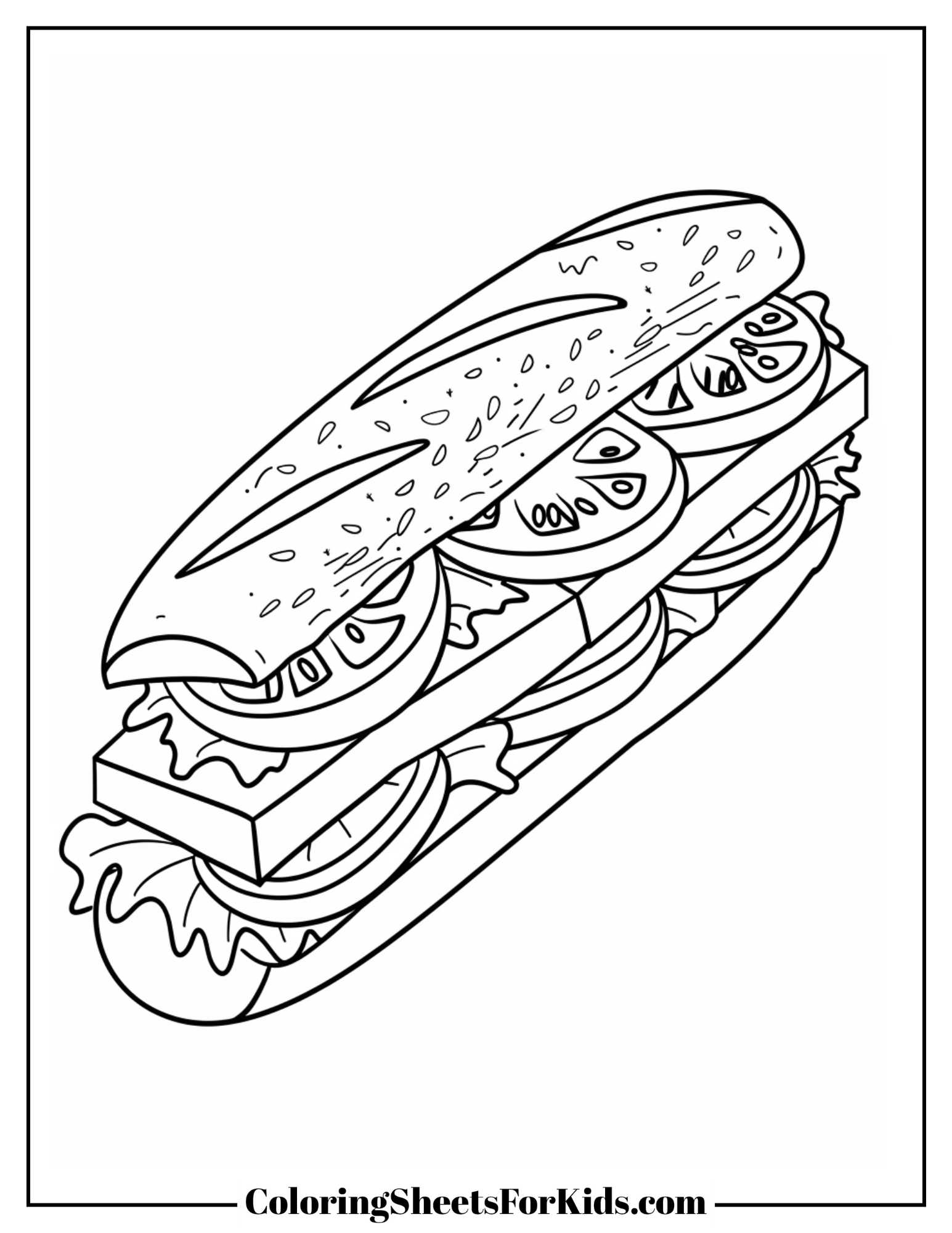 Sandwich Coloring Pages (Free PDF Printables) - Coloring Sheets For Kids