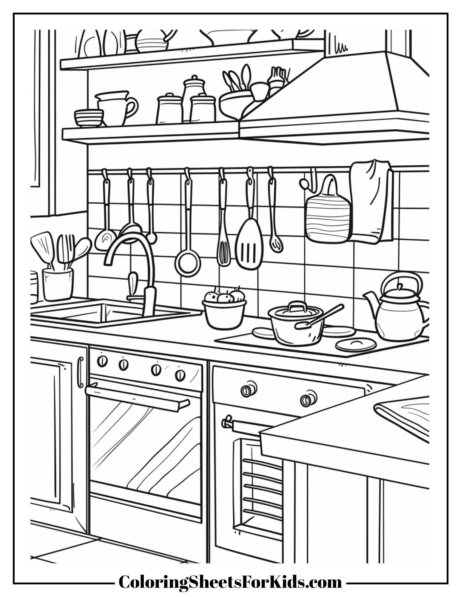 Kitchen Coloring Pages (Free Downloads) - Coloring Sheets For Kids