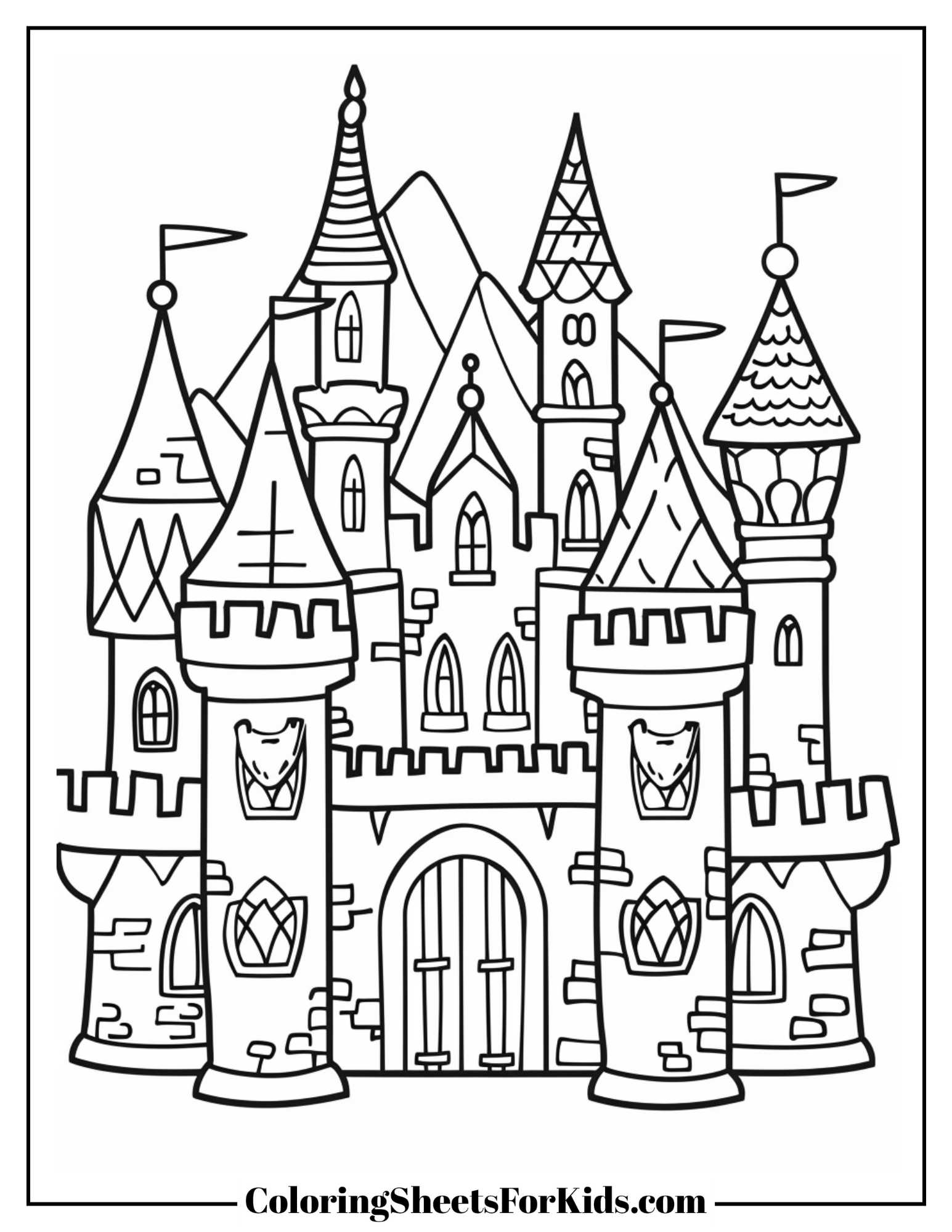Fairytale Castle Coloring Pages (Free PDF Printables) - Coloring Sheets ...