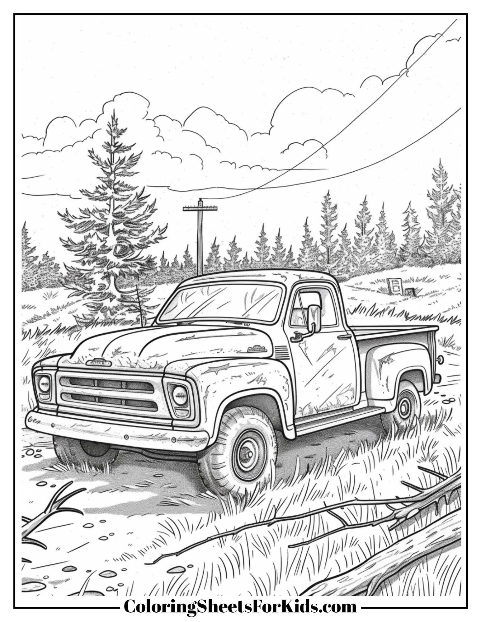 Pickup Truck Coloring Pages (Free Printables) - Coloring Sheets For Kids
